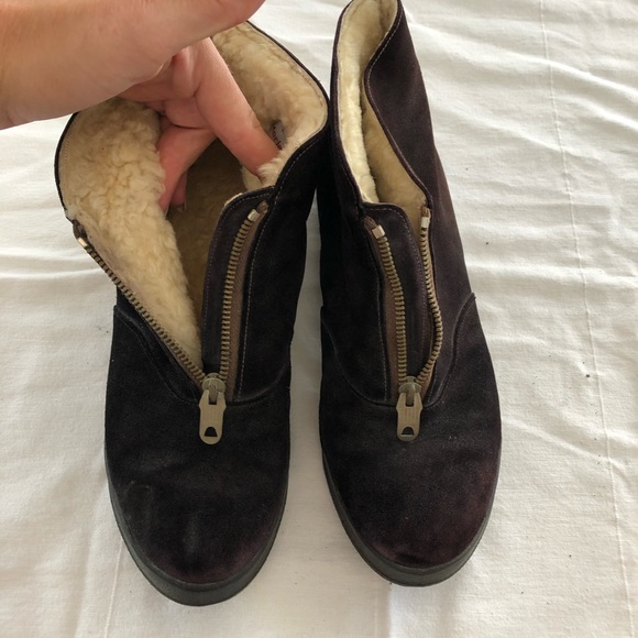 morlands | Shoes | Vintage 94s Sheepskin Lined Leather Winter Boots ...